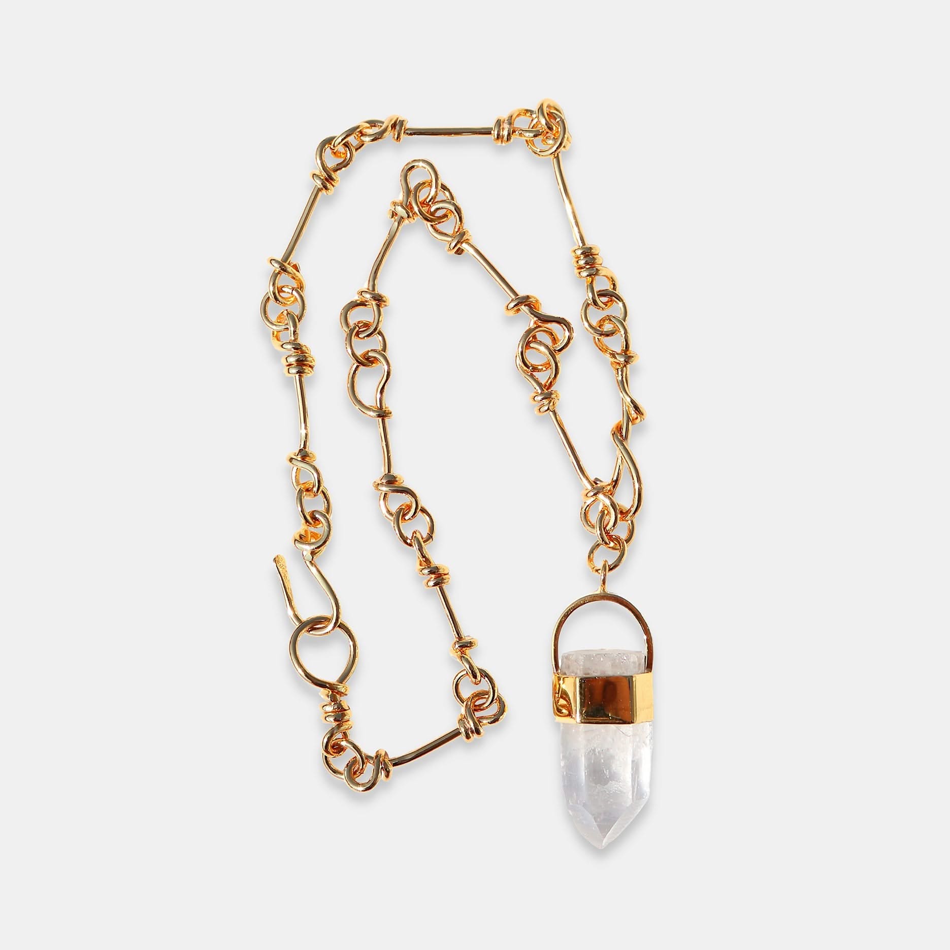 Rock Crystal Necklace with Nomad Chain in Gold – Tohum Design