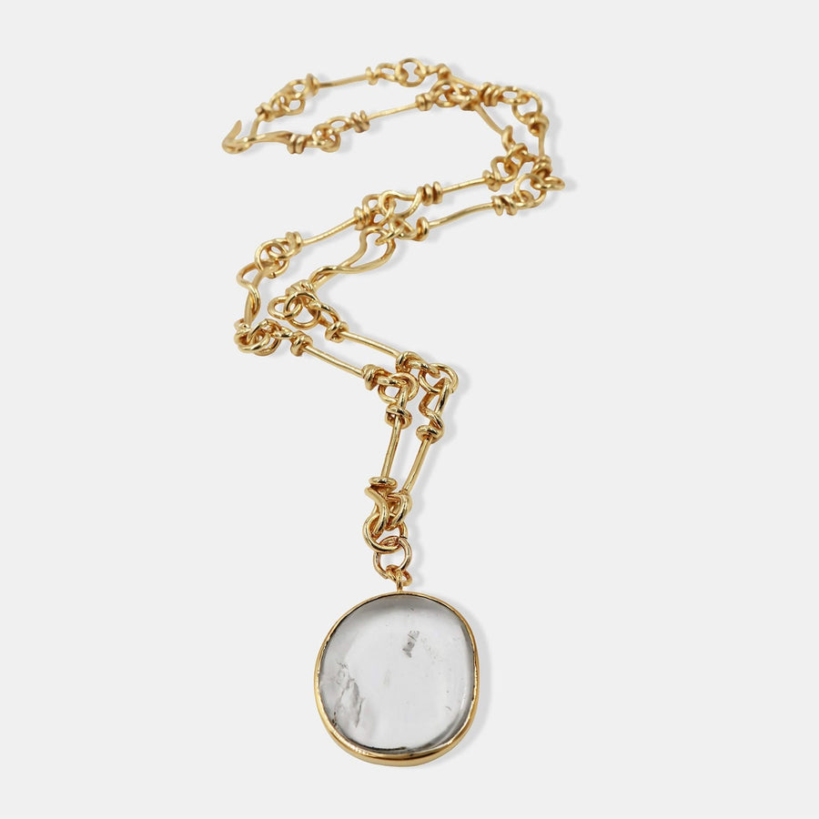 Rock Crystal Necklace with Nomad Chain in Gold – Tohum Design